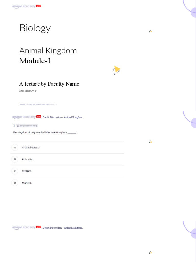 Animal Kingdom Biology Lectures | PDF