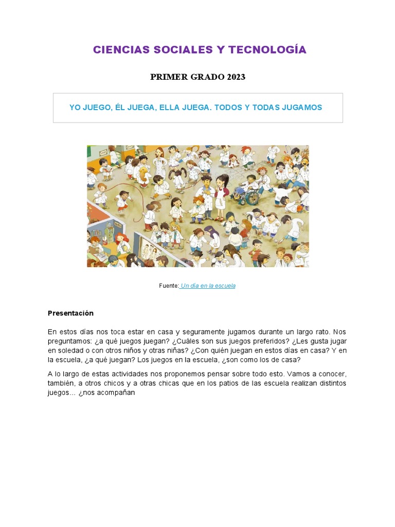 Yo Juego, Él Juega, Ella Juega. Todos y Todas Jugamos | PDF