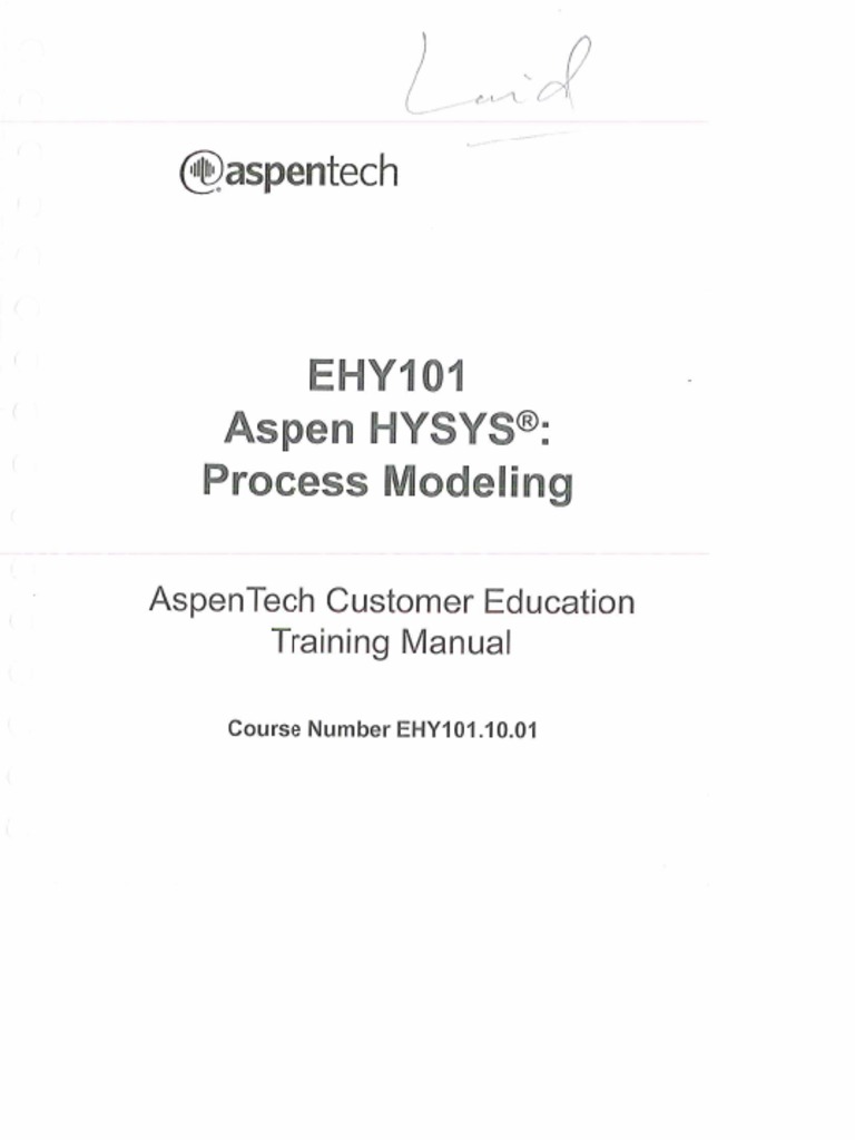 EHY101 Aspen Hysys Process Modeling | PDF