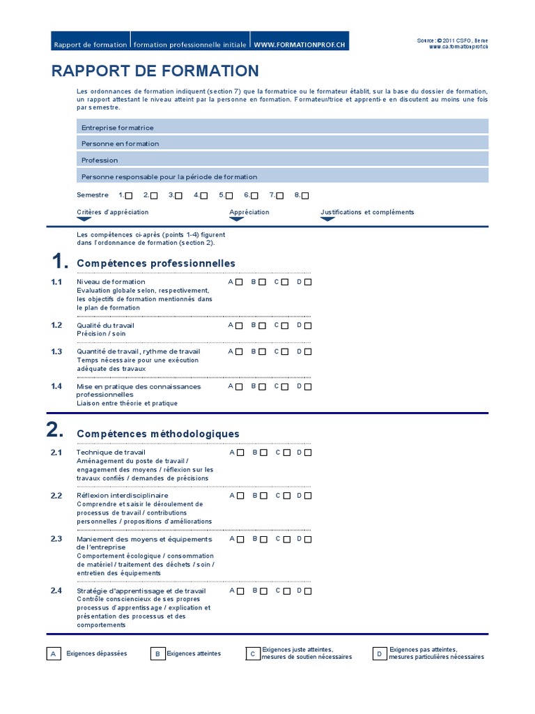3 - 7 - 0 - Rapport de Formation - Formulaire Word | PDF