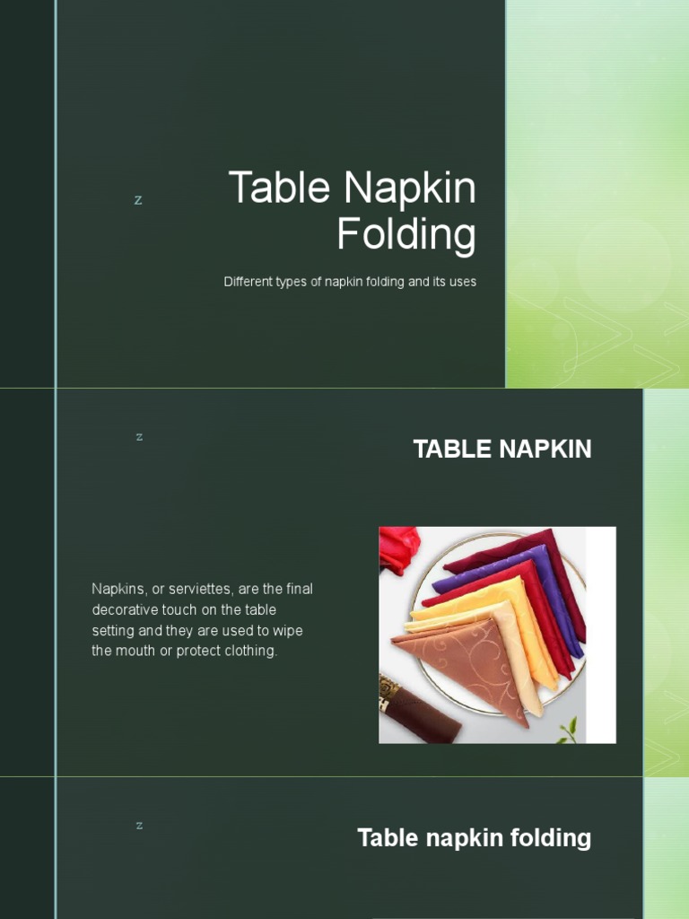 Table Napkin Folding | PDF