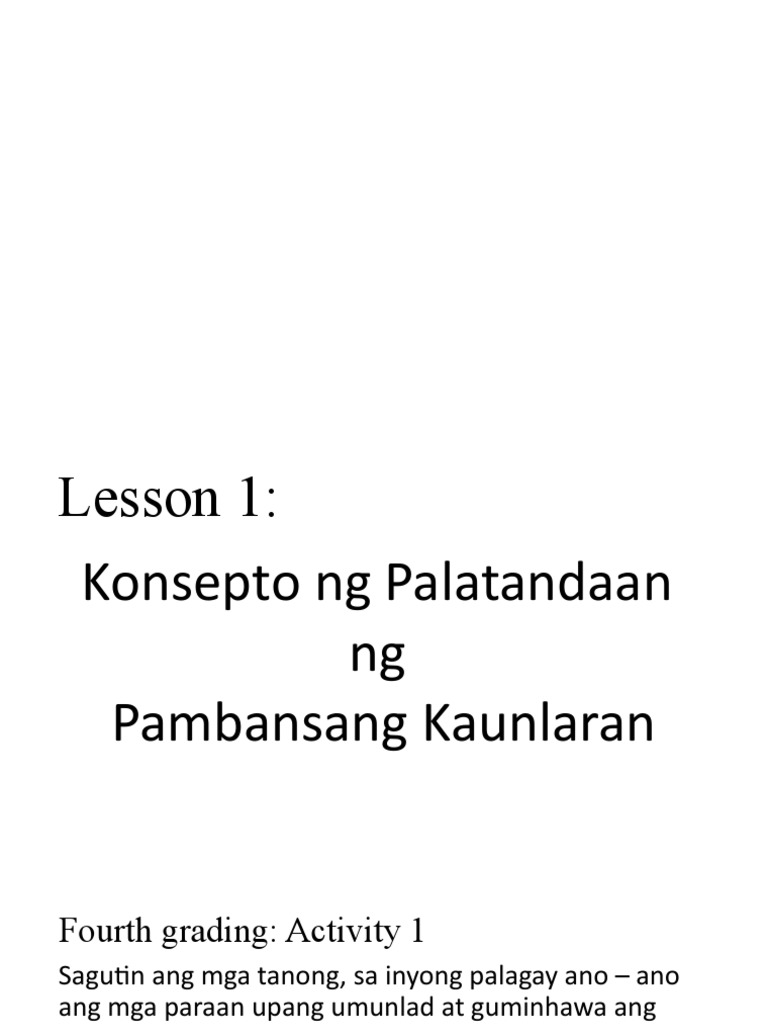 G9 4th Lesson 1 | PDF