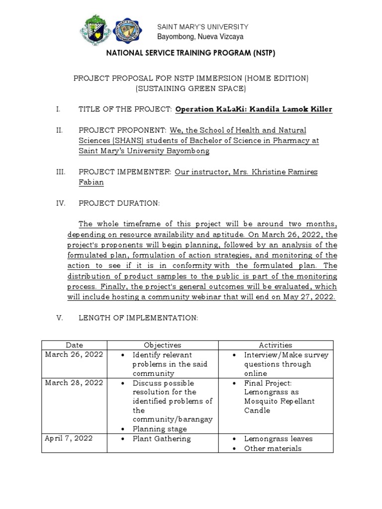 NSTP Project: Mosquito Repellant Candle | PDF