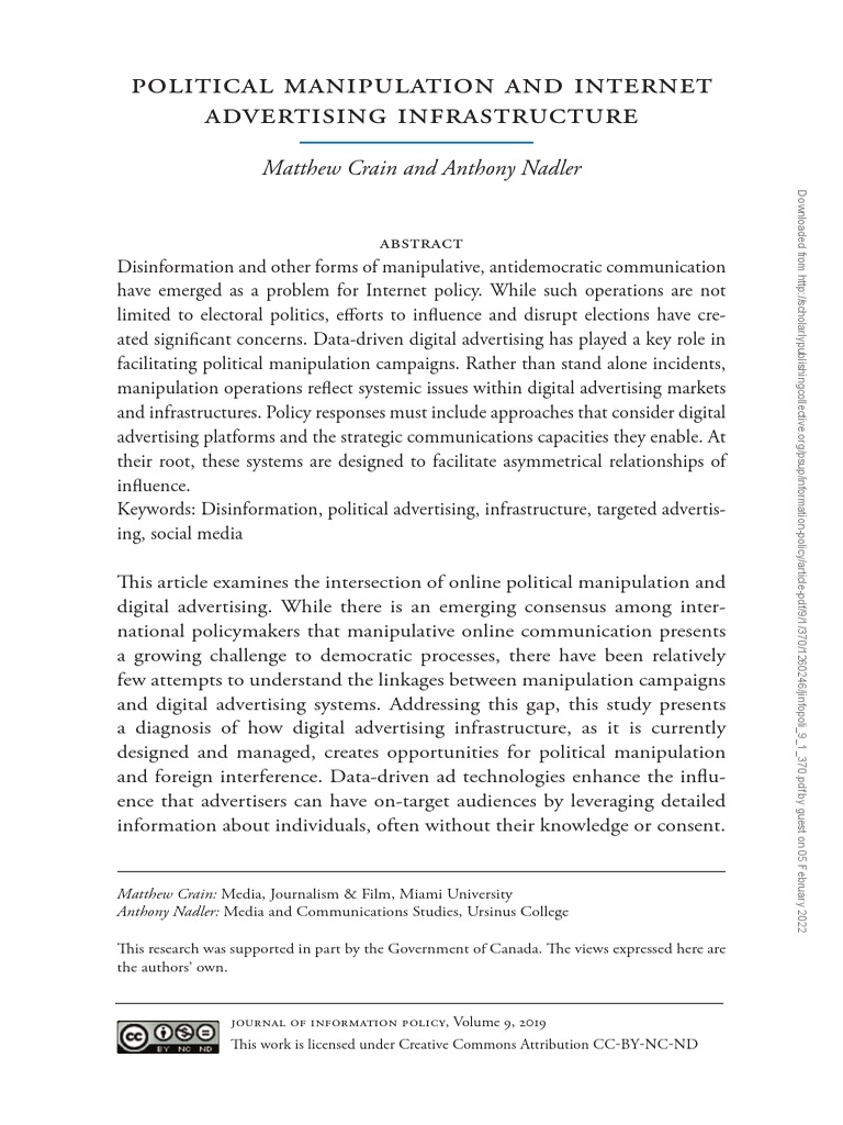 Political_Manipulation_and_Internet_Adve.pdf | PDF | Advertising ...