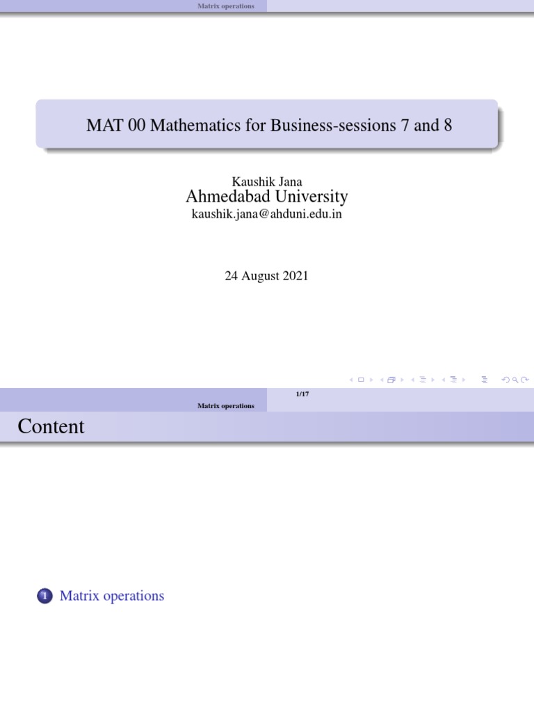 Matrix Operations Guide | PDF