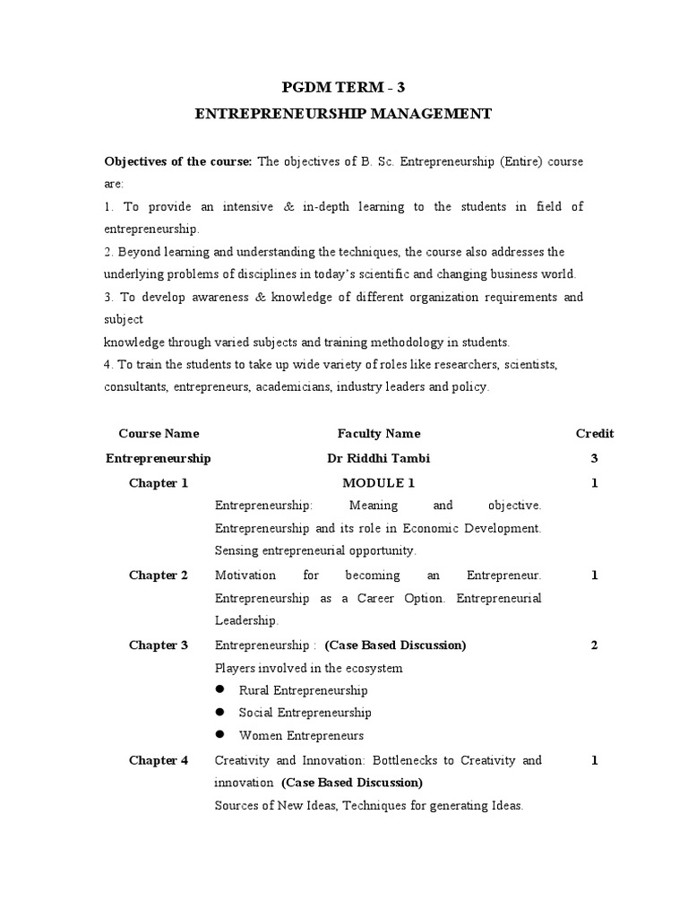 lesson plan entrepreneurship | PDF | Entrepreneurship | Social ...