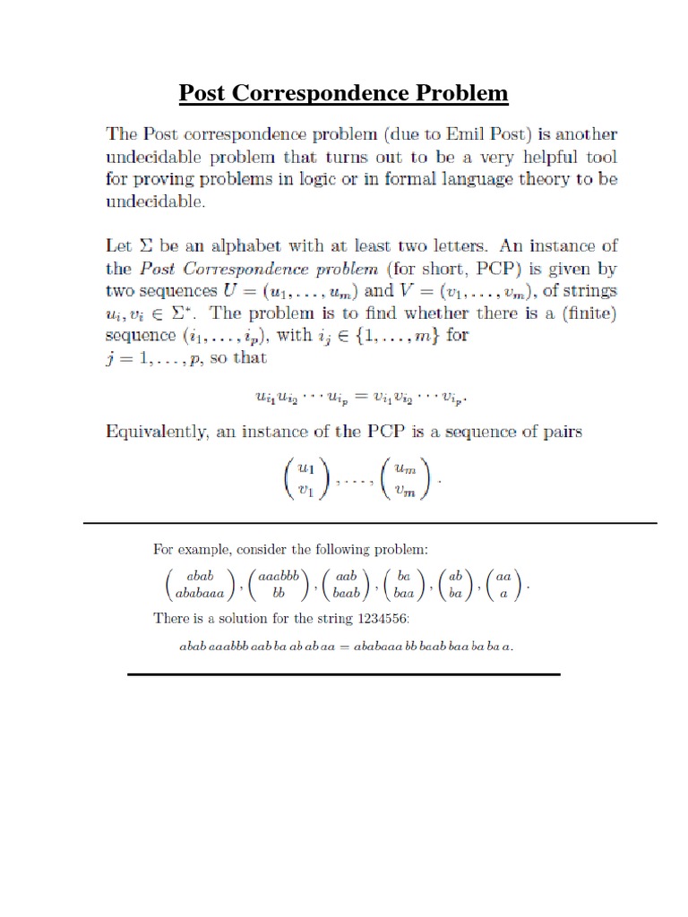 44-Post's Correspondence Problem-12-04-2023 PDF | PDF