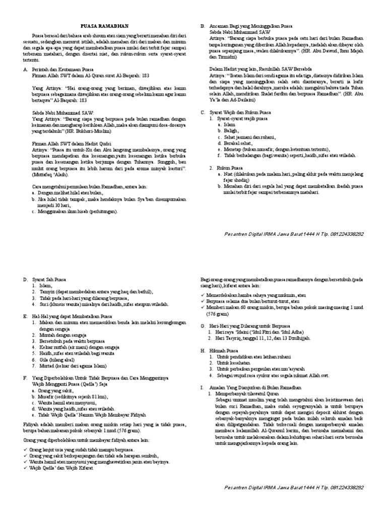 Buku Kegiatan Pesantren Digital IRMA Jawa Barat 1444 H-1 PDF | PDF