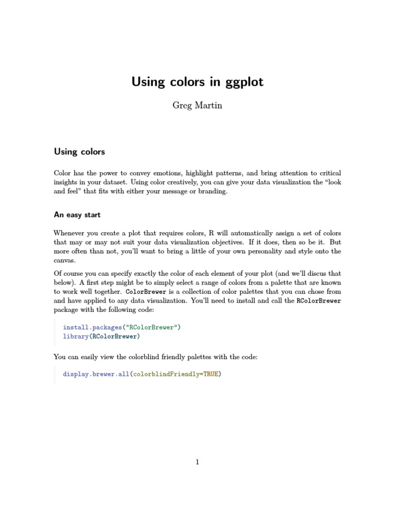 6 Using Colors in Ggplot PDF | PDF