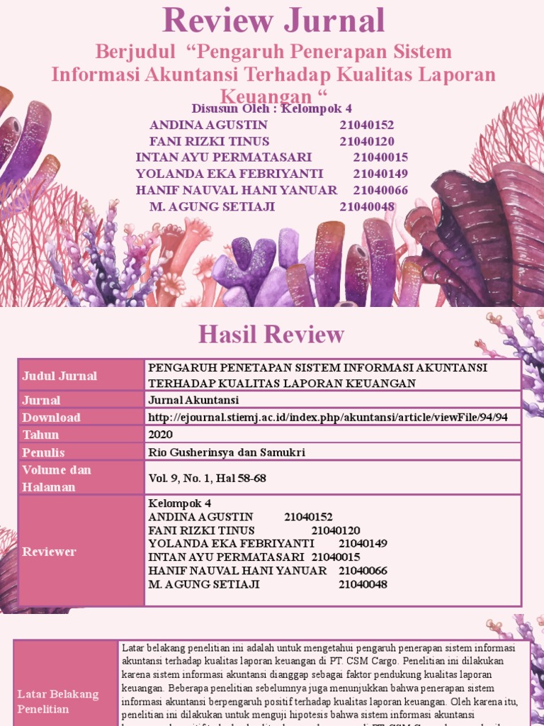 Kelompok 4 Sia - Review Jurnal | PDF