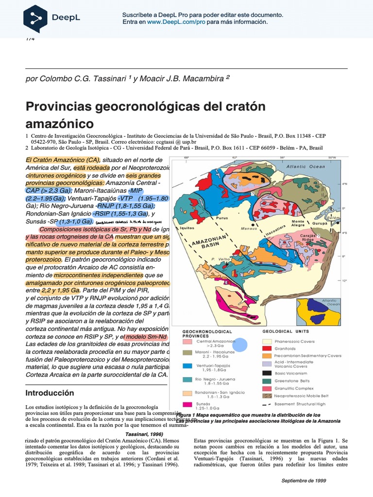 Provincias Geocronológicas del Cratón Amazónico | PDF