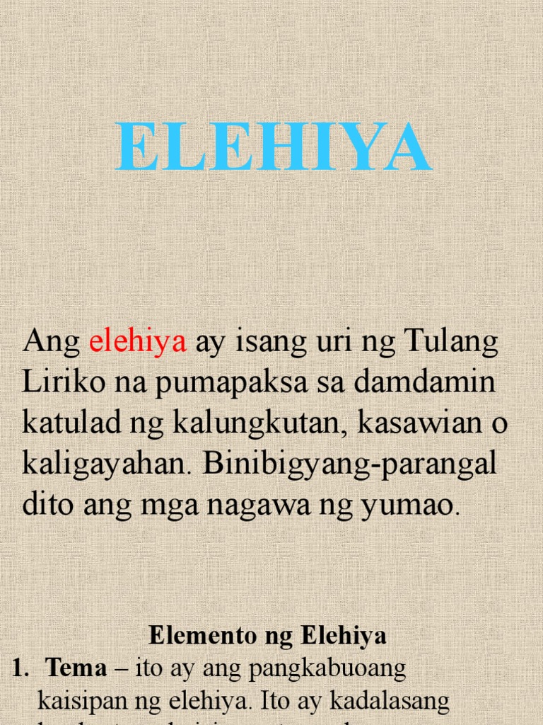 Elehiya | PDF