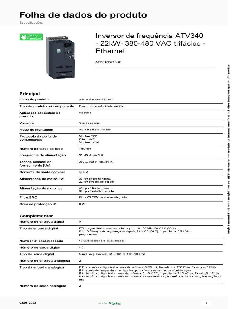 Altivar Machine ATV340 - ATV340D22N4E PDF | PDF | Relé | Impedância ...