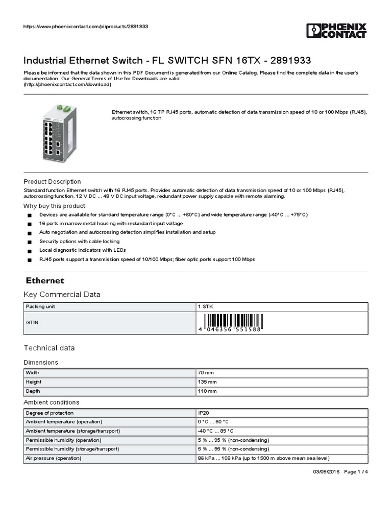 FL Switch SFN 16TX PDF | PDF | Computer Networking | Computer Science