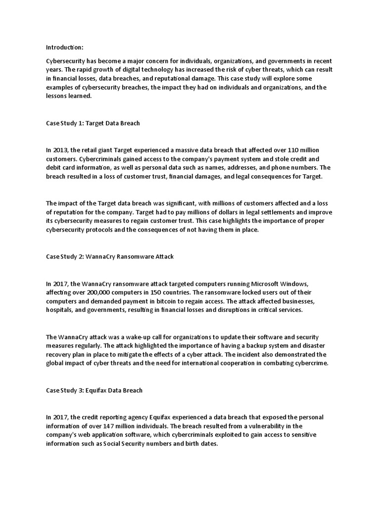 CASE STUDY on cyber security | PDF