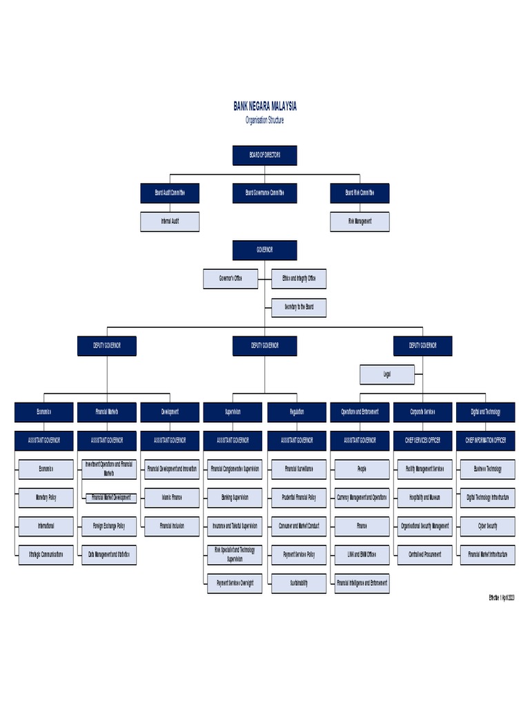 Bank Negara Malaysia Org Structure 2023 | PDF