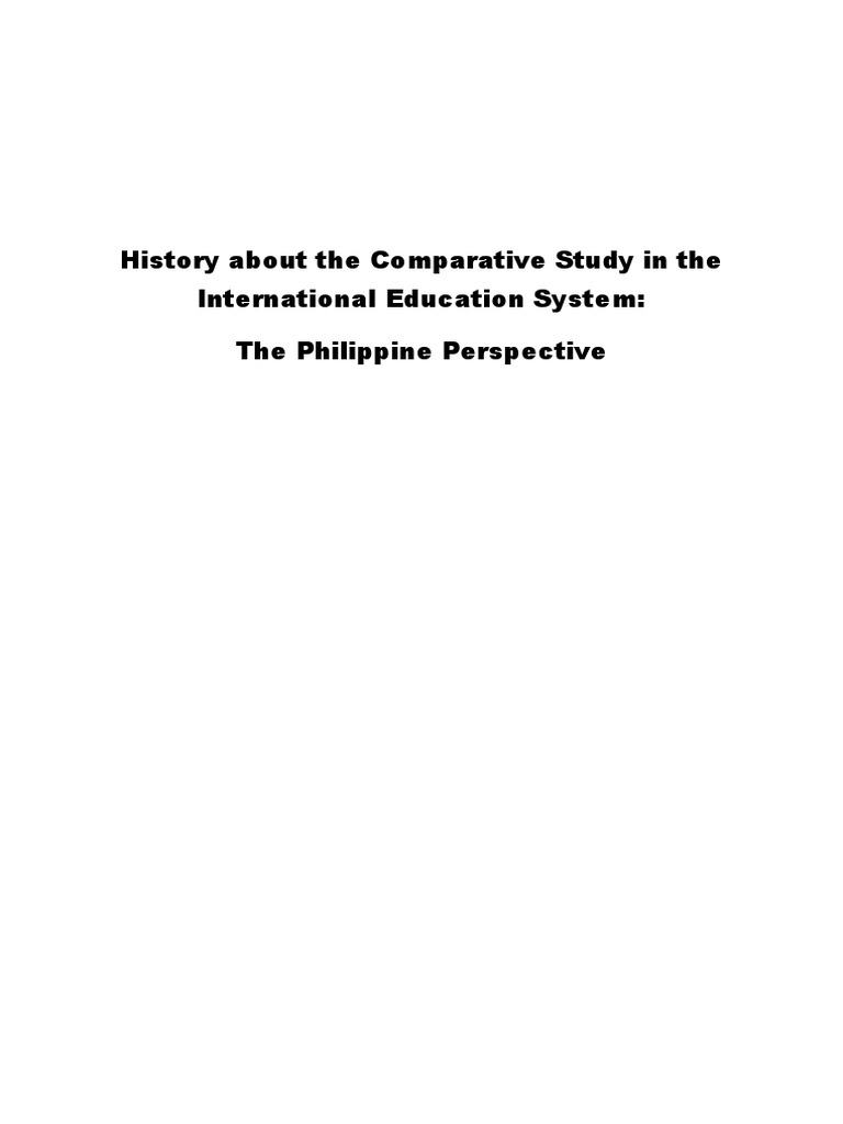Comparative Study in The Philippines | PDF