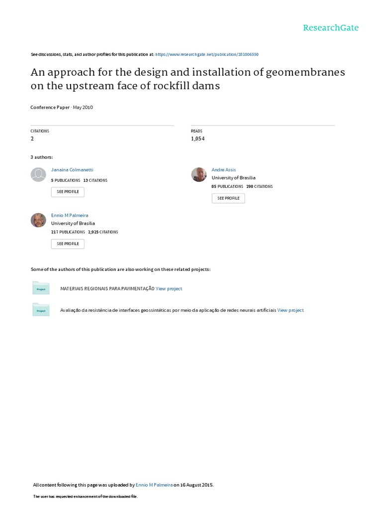 An Approach For The Design and Installation of Geomembranes On The ...
