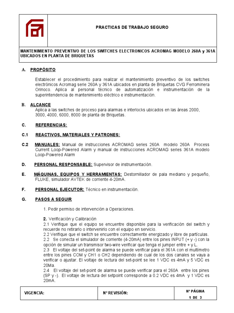 Mantenimiento Preventivo Switches Acromag | PDF