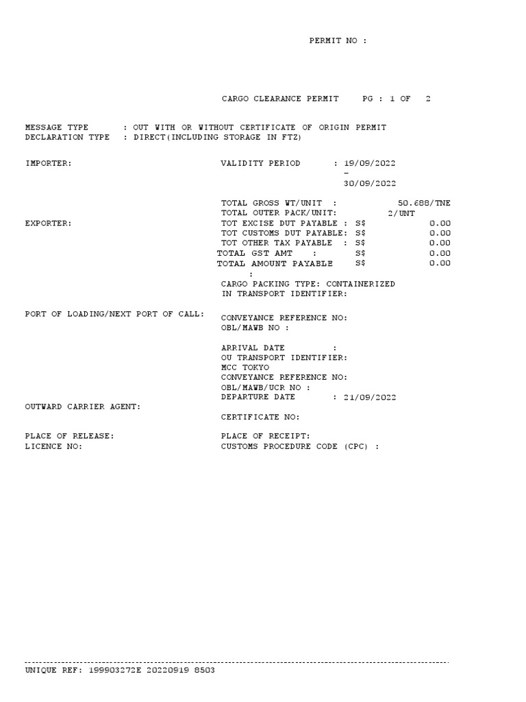 Permit Declaration Exemple | PDF