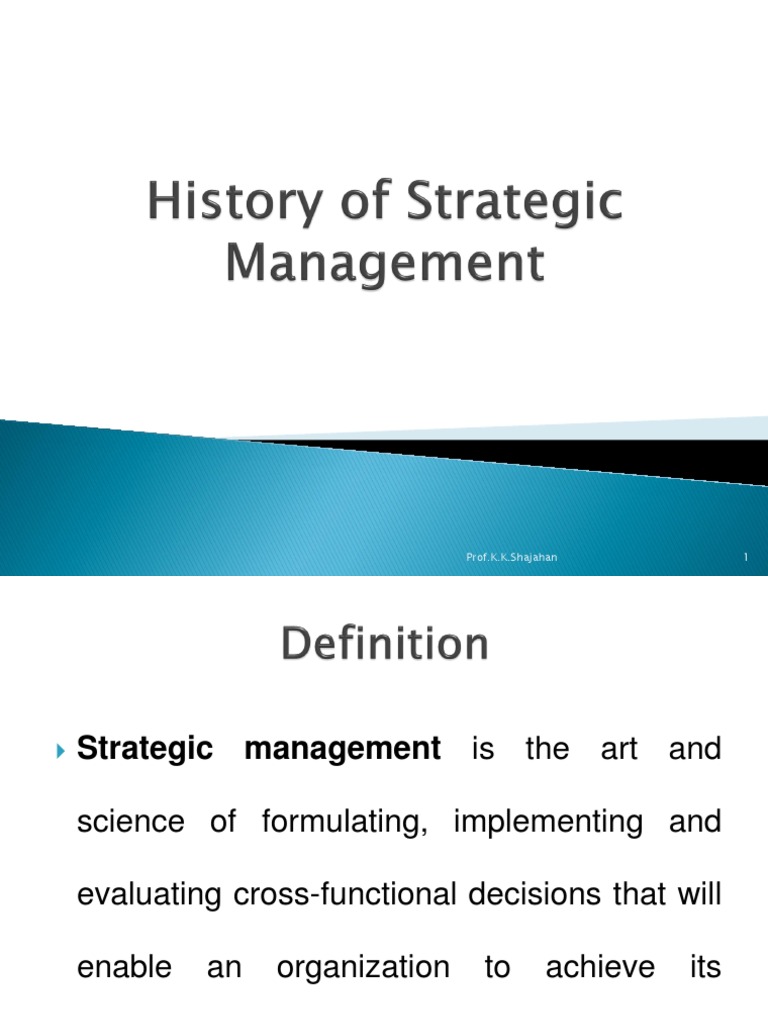 Evolution of Strategic Management | PDF | Strategic Management | Cognition