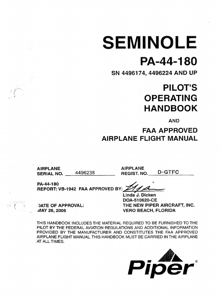 POH PA44 Rev 4 | PDF