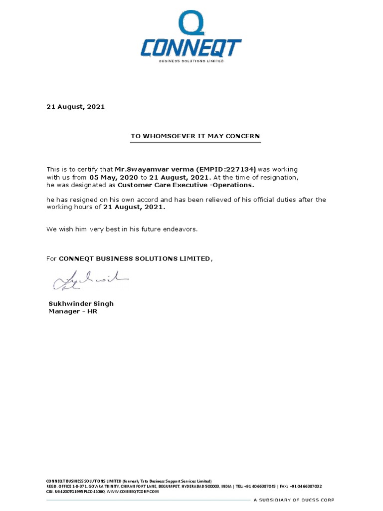 Resignation Later PDF | PDF