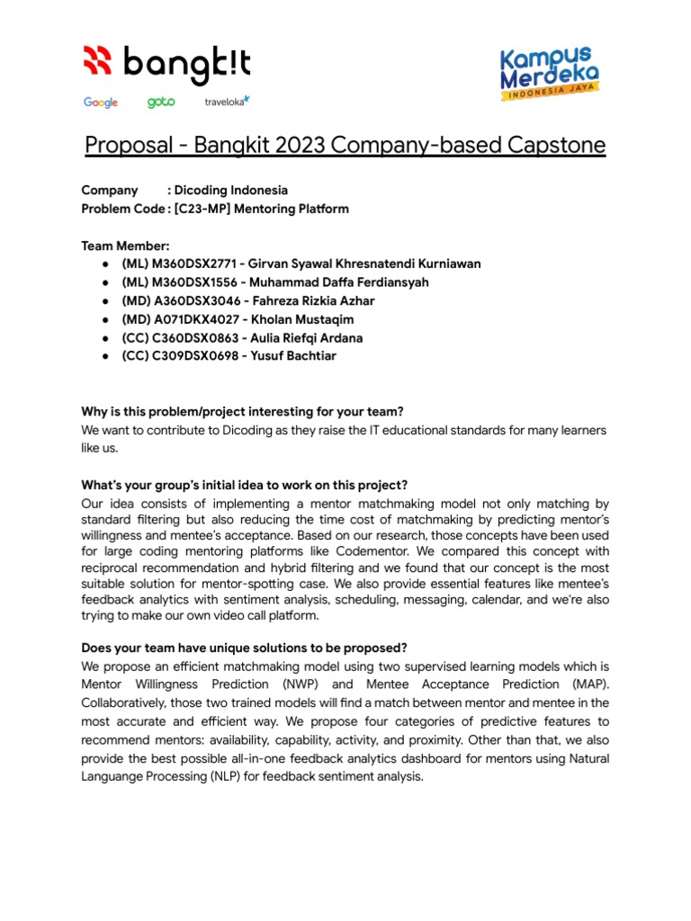 Company-Based Capstone Proposal PDF | PDF | Mentorship | Cloud Computing