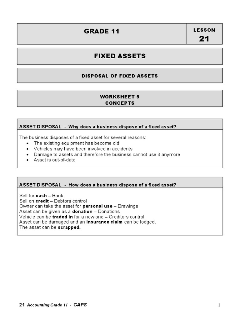 21.2 - Notes WK 7 - Asset Disposal | PDF