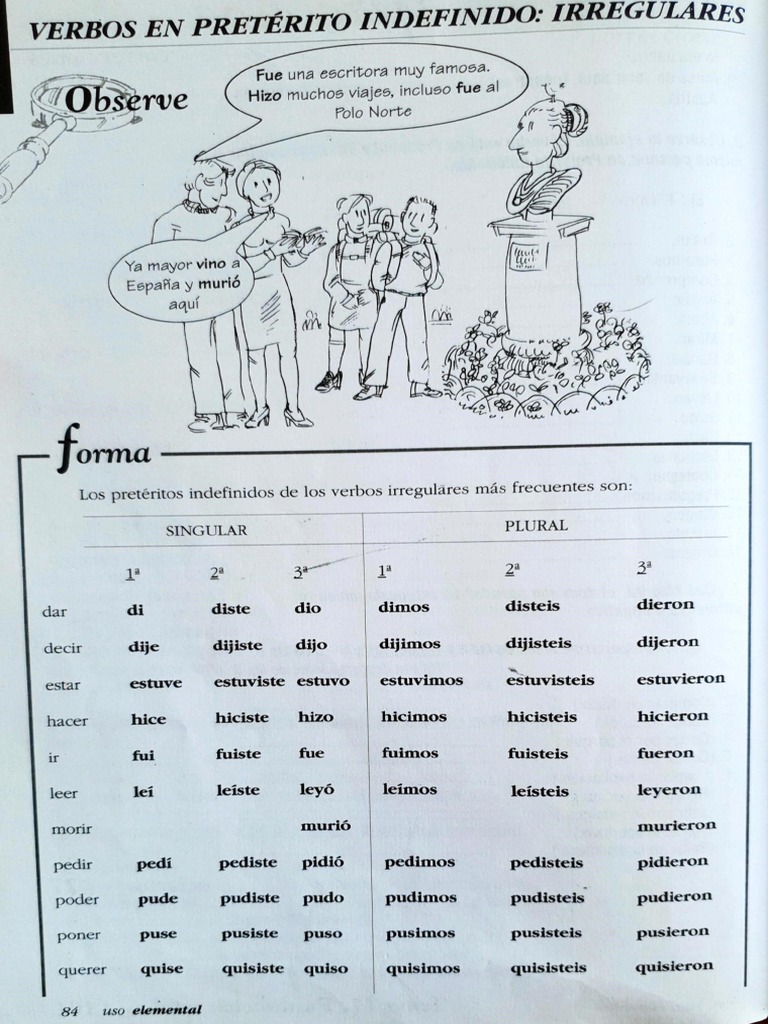 Verbos Irregulares en Pretérito Indefinido | PDF