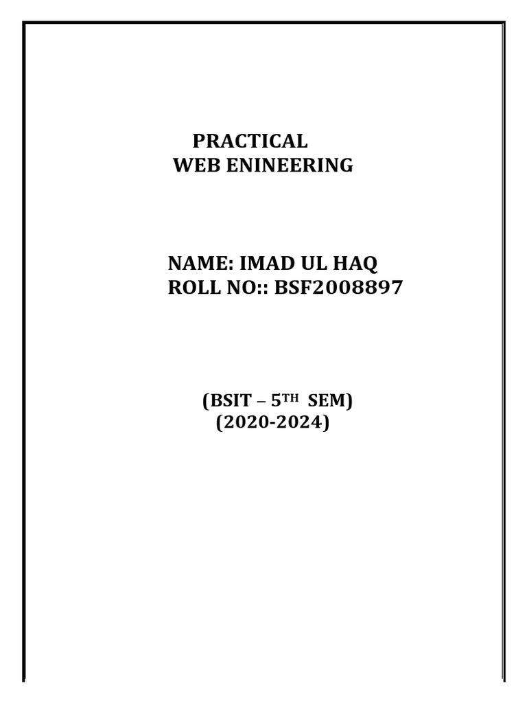 Web Engineering Practical PDF | PDF