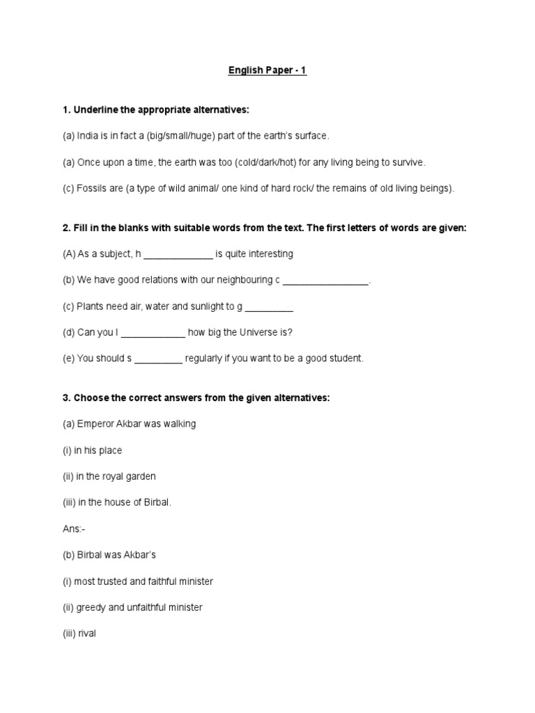 English Paper 1: Summary and Comprehension | PDF