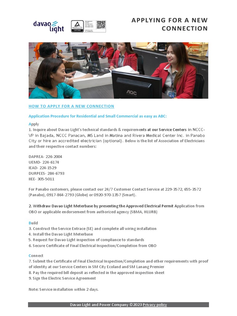 New Electric Connection List of Requirements PDF | PDF