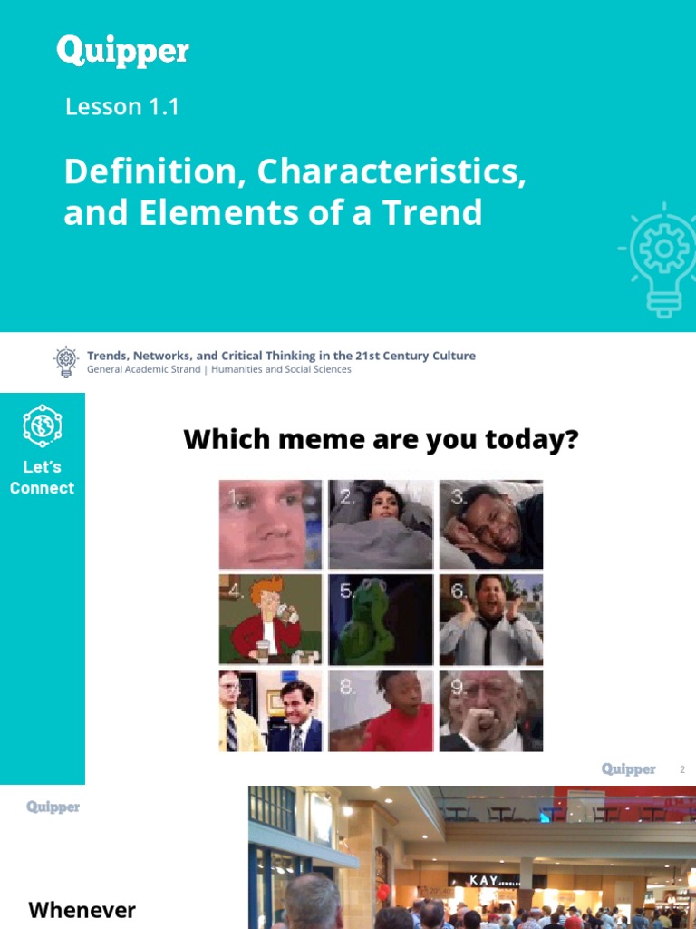TNT 12 Q1 0101 PS Definition Characteristics and Elements of A Trend ...