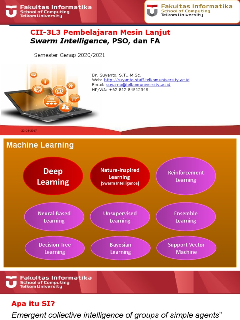 CII-3L3 Pembelajaran Mesin Lanjut: SI, PSO, dan FA | PDF