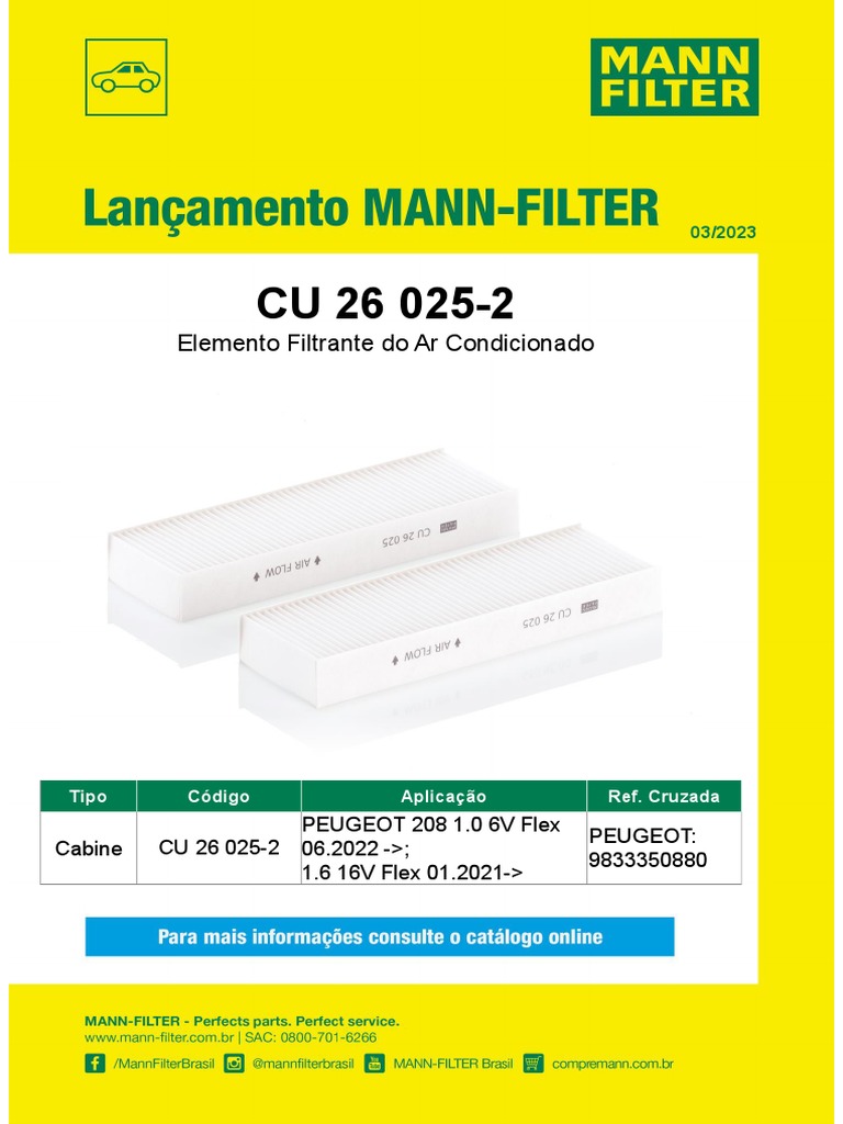 Mann-Filter - Cu 26 025-2 PDF | PDF