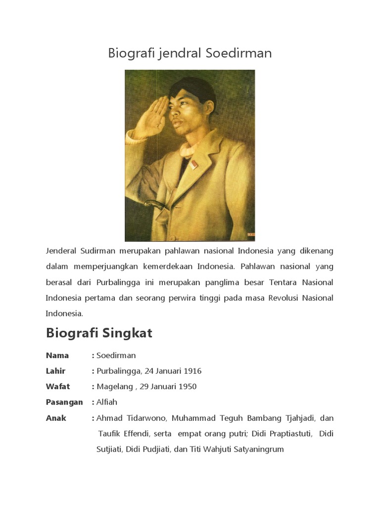 Biografi jendral Soedirman.docx | PDF