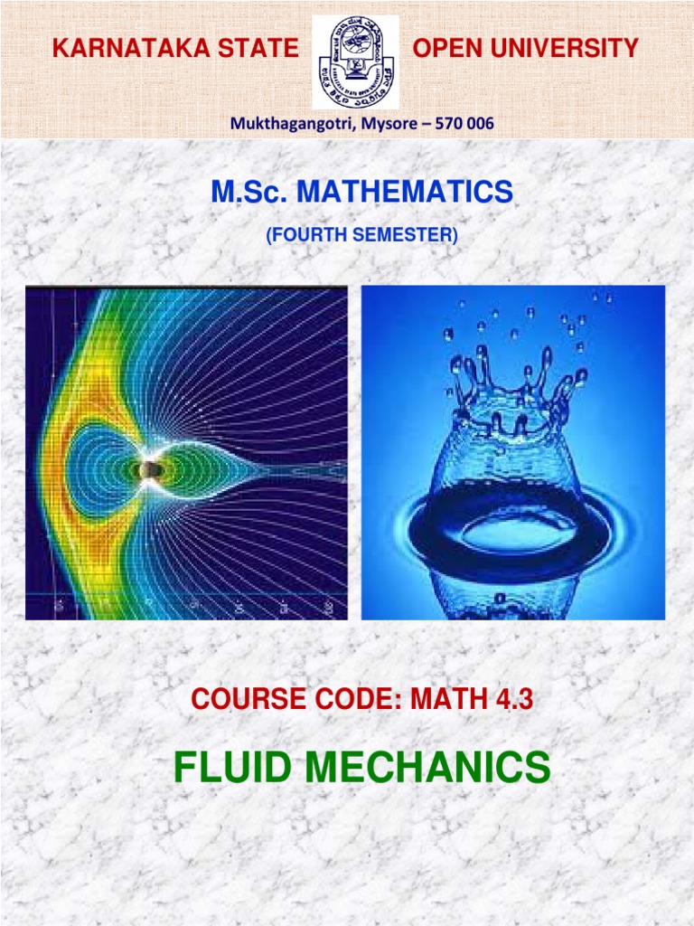 Msc_Maths_4sem_ 4.3 Fluid Mechanics (Math 4.3).pdf | PDF