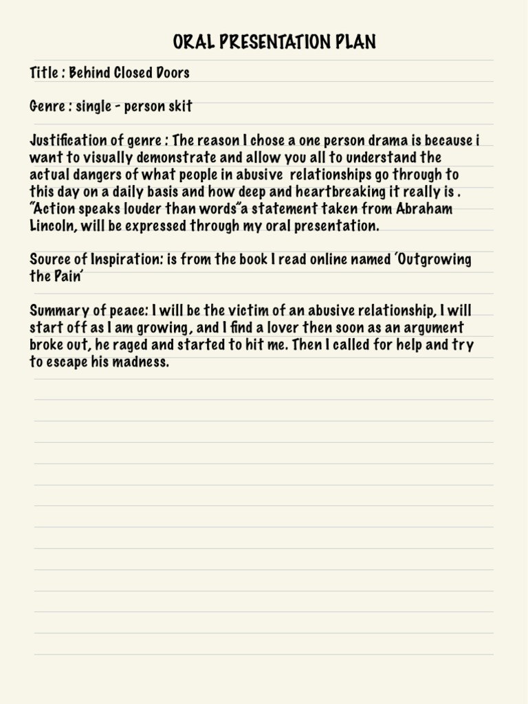 Oral Presentation PDF | PDF