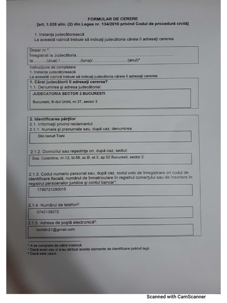 Cerere Valoare Redusa - Toni DIN - RCS - RDS | PDF