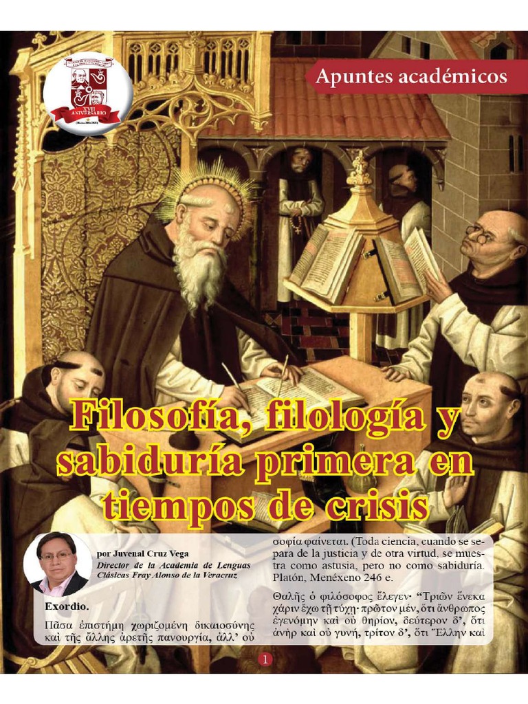 1-Filosofía, Filología y Sabiduría Primera en Tiempos de Crisis PDF | PDF