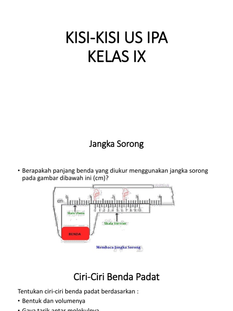 Kisi-Kisi Us Ipa Kelas Ix PDF | PDF