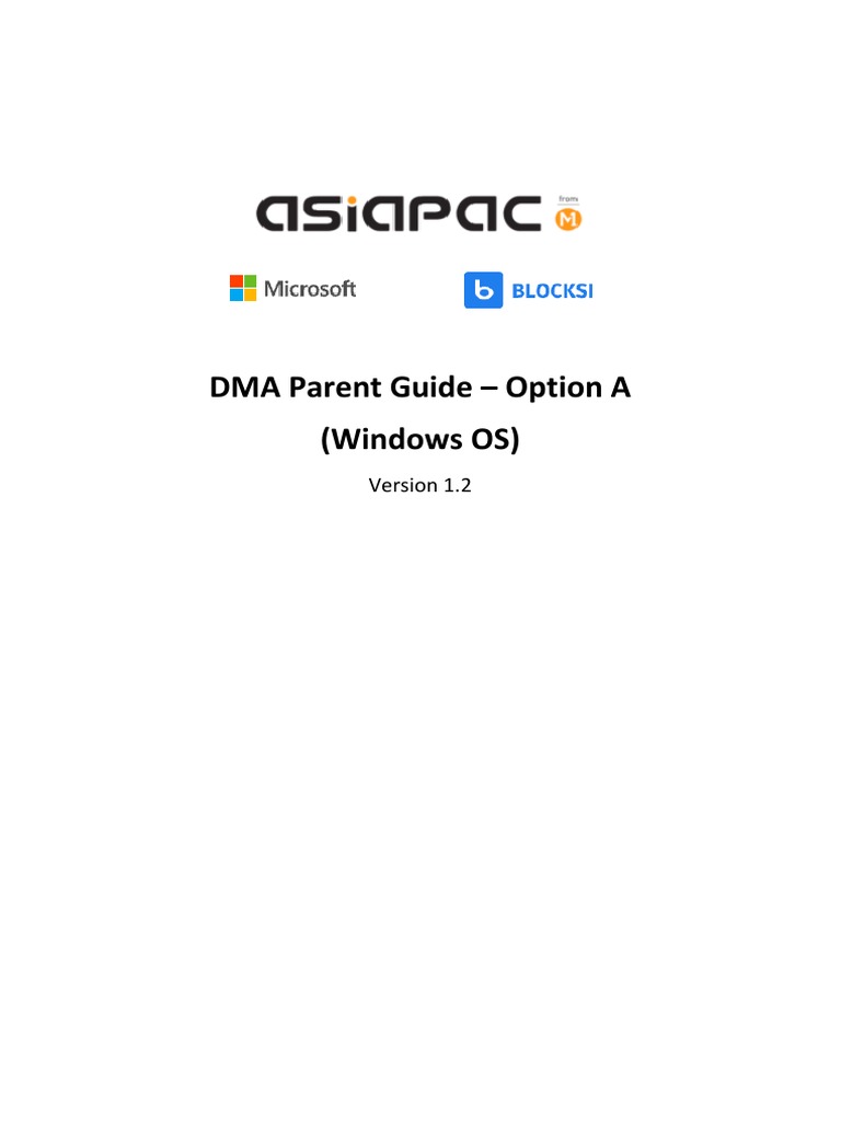 DMA Parent Guide For Option A (Windows Devices) PDF | PDF