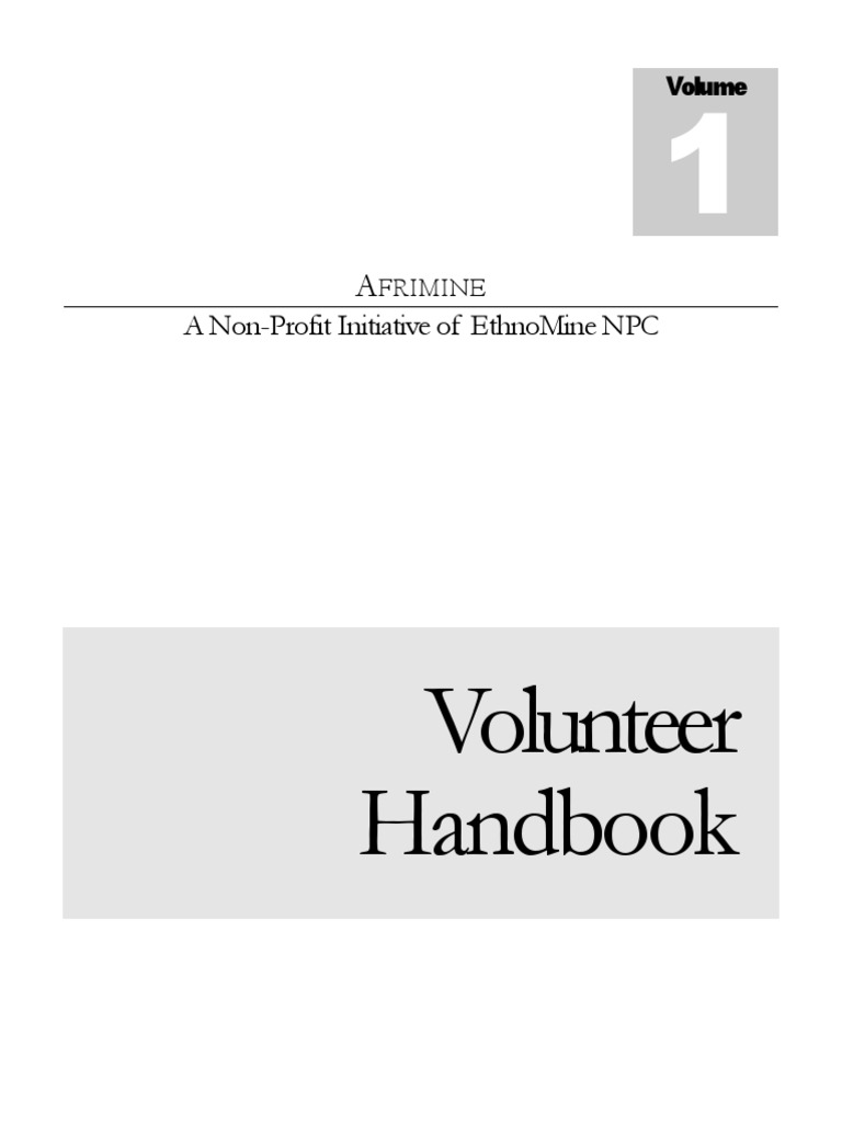 Volunteer Handbook Vol.1 - 2 PDF | PDF