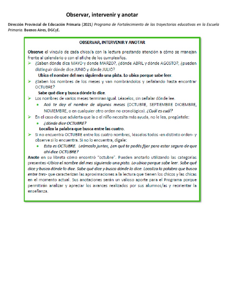 Observar Anotar Intervenir PDF | PDF