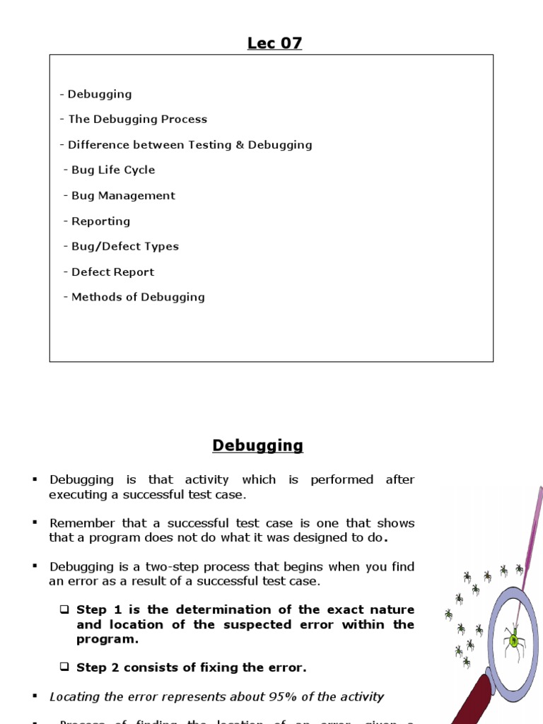 Lecture 7 Sqa | PDF | Software Bug | Debugging
