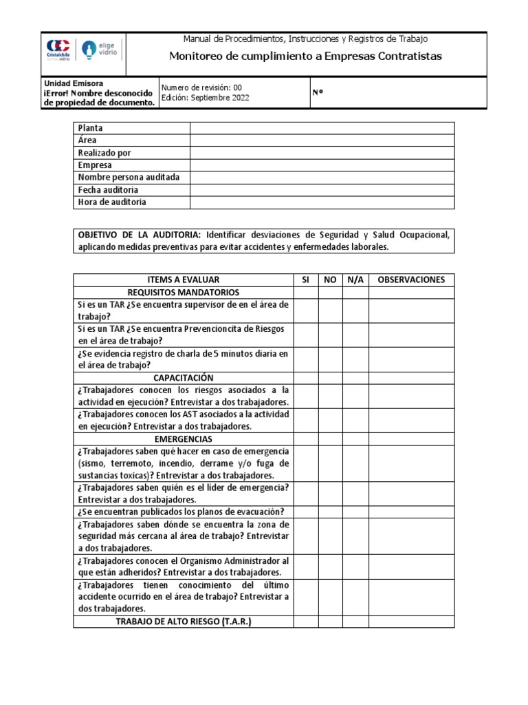 Formato Monitoreo A EECC PDF | PDF