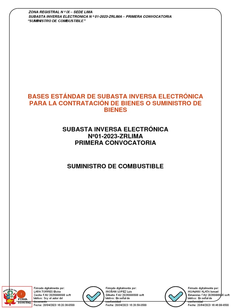 Bases Estandar SIEBienes - SUMINISTRO DE COMBUSTIBLE - 20 - 04 - 2023 - VF - Firmado Comite ...