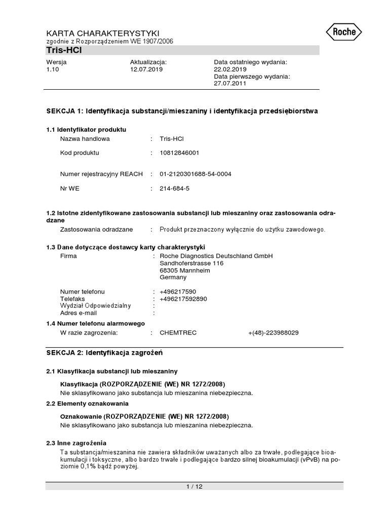 Karta Charakterystyki - Tris PDF | PDF