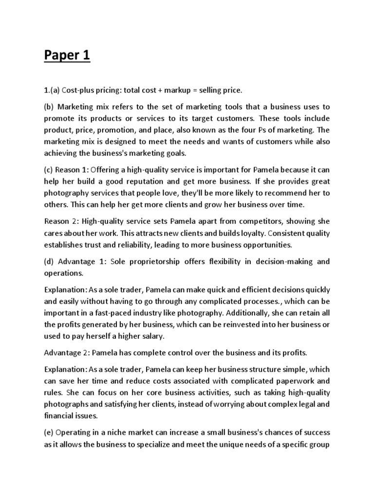 Business Exam Paper 1 (3.4.2023) PDF | PDF
